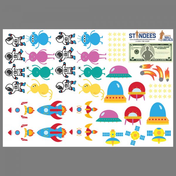 Alien Astronaut Party Pattern Wall Decal | Cardboard Cutout Standees
